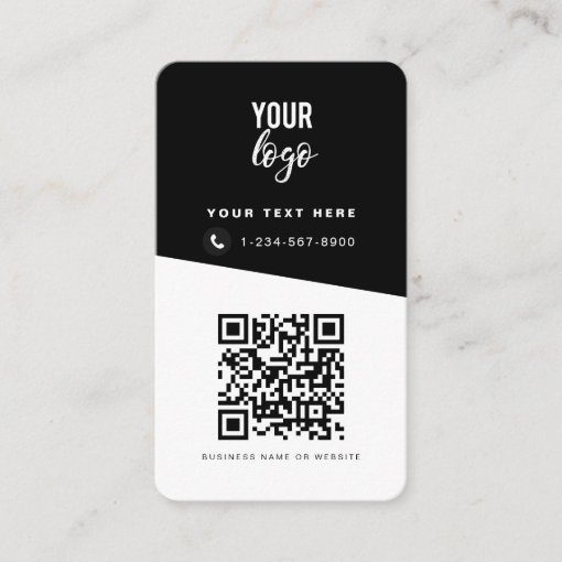 2 QR Codes 2 Business Logos & 2 Contacts Business Card | Zazzle