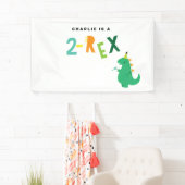 2-REX Dinosaur party Banner for 2nd Birthday Boy | Zazzle