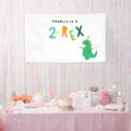2-REX Dinosaur party Banner for 2nd Birthday Boy | Zazzle