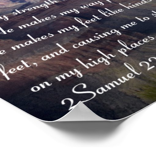 2 Samuel 22:33-34 Poster | Zazzle