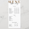 2 Side Modern Minimalist Coffee Shop Menu | Zazzle