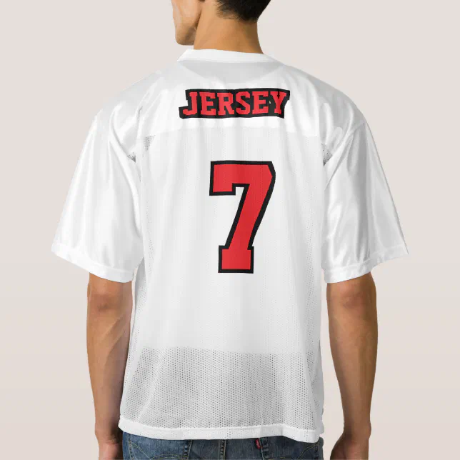 2 Side RED BLACK WHITE Mens Football Jersey | Zazzle