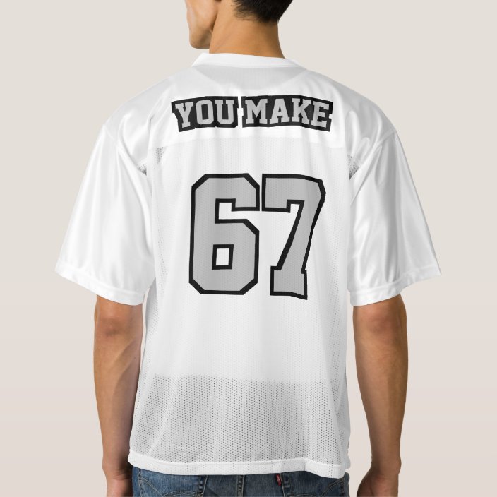 2 Side SILVER GRAY BLACK WHITE Men Football Jersey | Zazzle.com