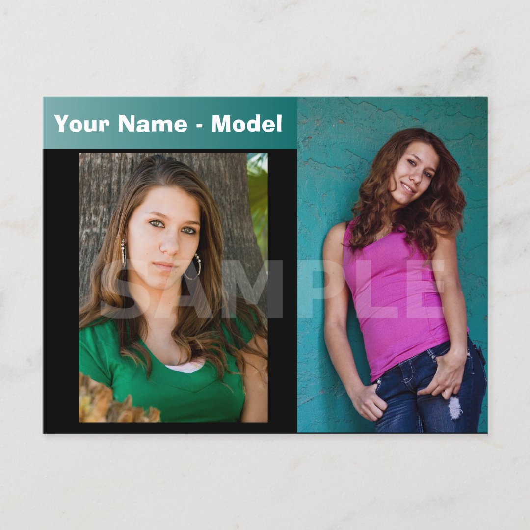2-Sided Actor & Model Headshot Comp Postcard | Zazzle
