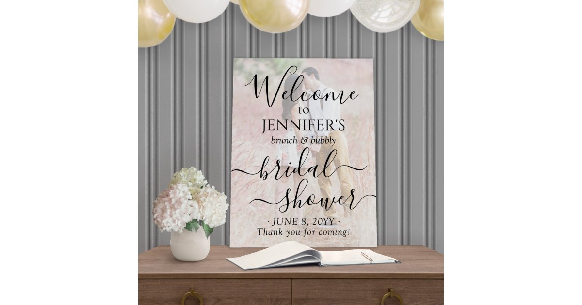 2 Sided Any Theme Bridal Shower Photo Welcome Foam Board | Zazzle