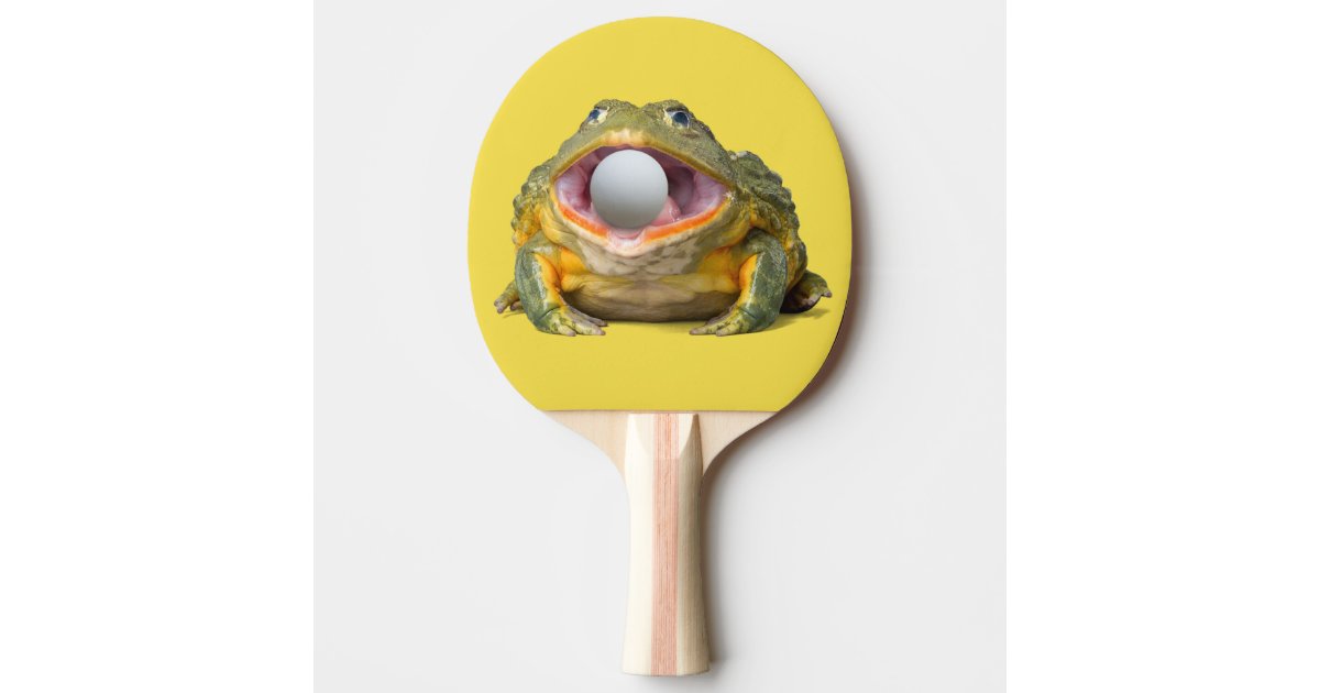 2-Sided Funny Wide Mouth Frog With Ball in Mouth Ping Pong Paddle | Zazzle