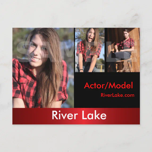2 Sided Headshot Comp Cards - Model Headshots | Zazzle