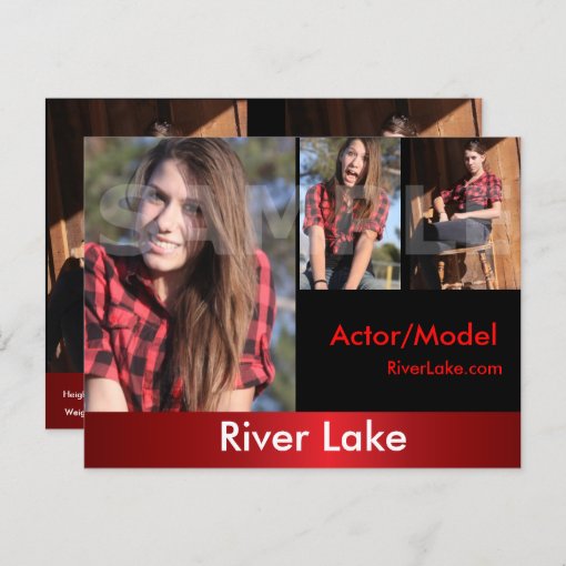 2 Sided Headshot Comp Cards - Model Headshots | Zazzle