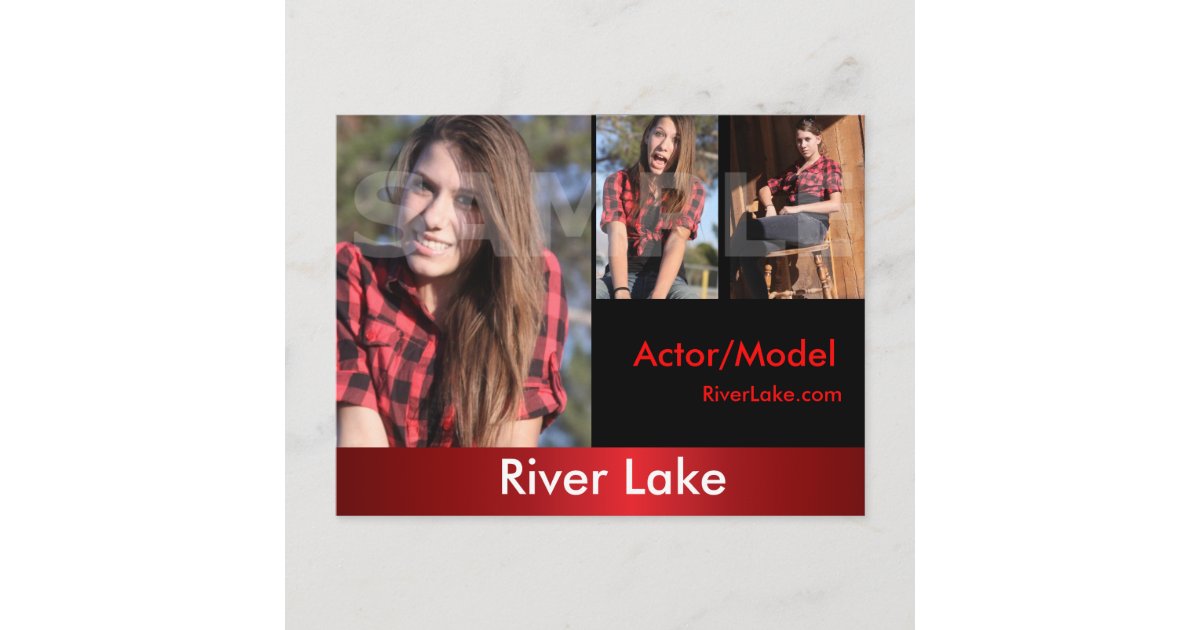 2 Sided Headshot Comp Cards - Model Headshots | Zazzle