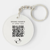 2 sided Logo QR Code on Off white Company Business Keychain | Zazzle