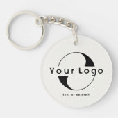 2 sided Logo QR Code on Off white Company Business Keychain | Zazzle