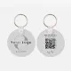 2 sided Logo & QR Code on Silver Company Business Keychain | Zazzle