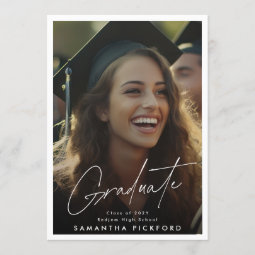 2 sided Photo Senior High School 2024 Graduation Announcement | Zazzle