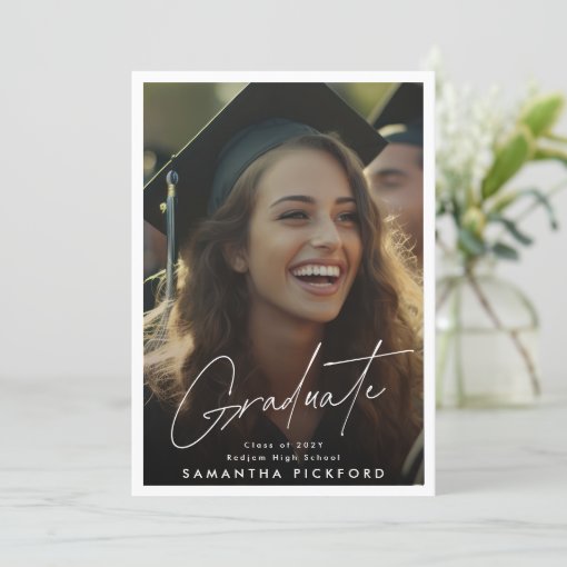 2 sided Photo Senior High School 2024 Graduation Announcement | Zazzle