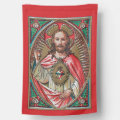 2-sided Sacred Heart of Jesus (SHJ) House Flag | Zazzle