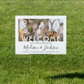 2 Sided Wedding Welcome Simple Modern 6 Photo Yard Sign | Zazzle