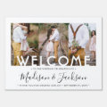 2 Sided Wedding Welcome Simple Modern 6 Photo Yard Sign | Zazzle