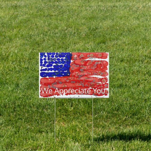 2 Sided-Yard Sign Thank You Flag & Peace Garden | Zazzle