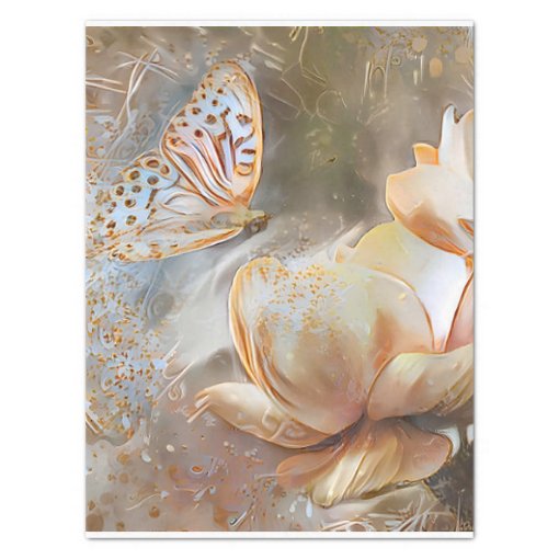 2 Silk Gold White Unique Roses Art Dream Tissue Paper | Zazzle
