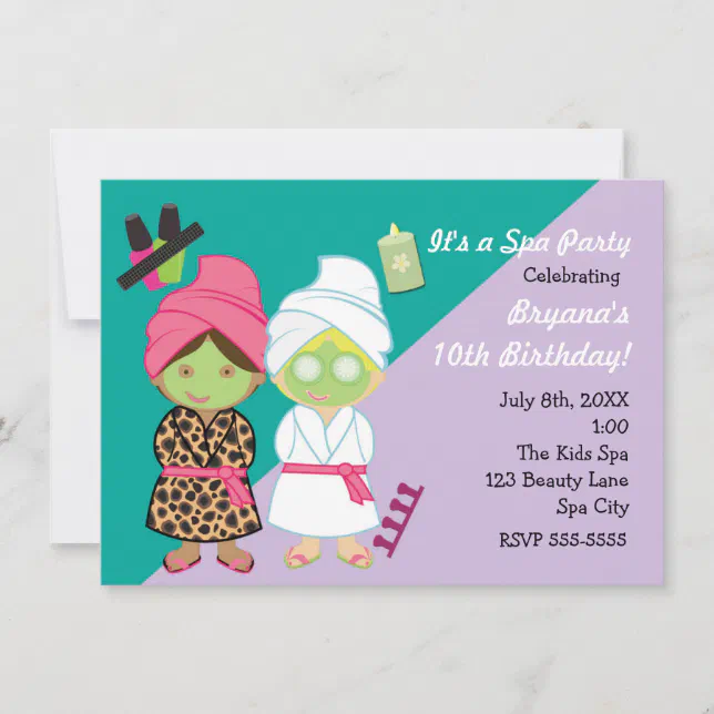 2 Spa Girls Beauty Makeover Party Invitation | Zazzle