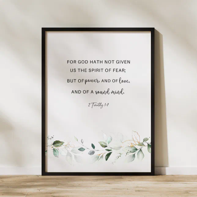 2 Timothy 1:7 KJV Bible Verse Poster | Zazzle