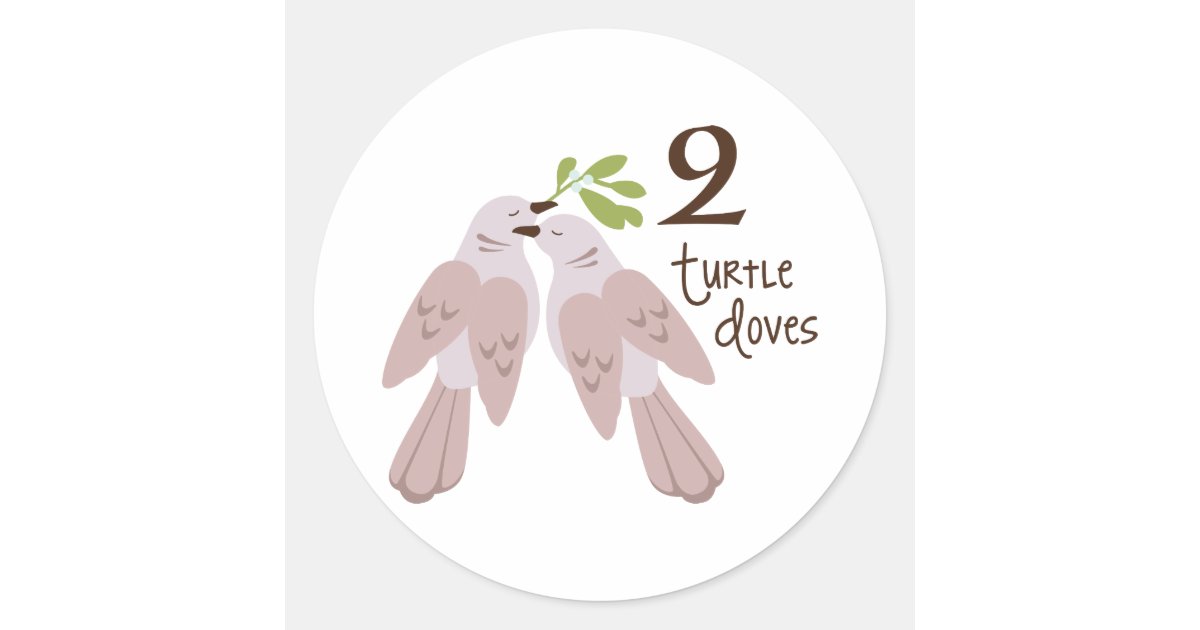 2 Turtle Dove Classic Round Sticker | Zazzle