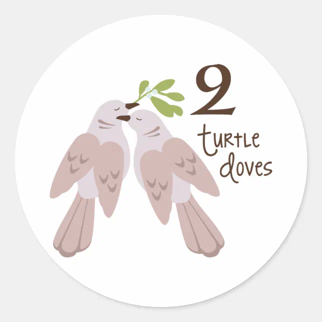 2 Turtle Dove Classic Round Sticker | Zazzle