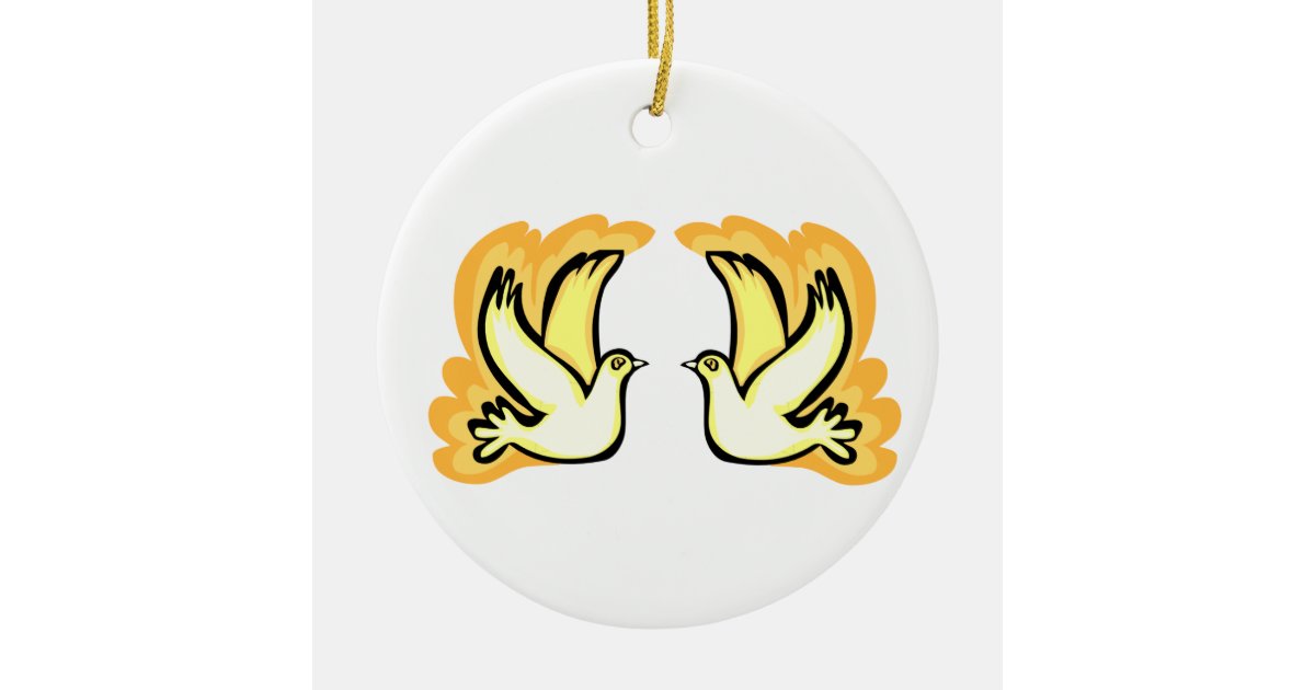 2 Turtle Doves Ceramic Ornament | Zazzle