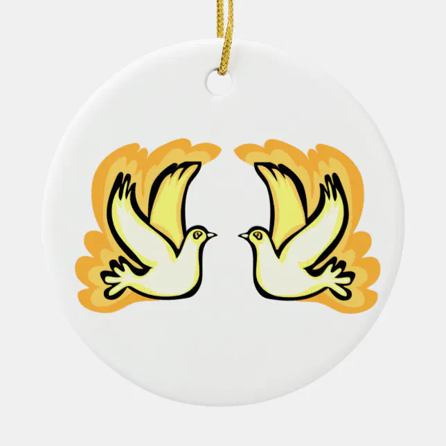 2 Turtle Doves Ceramic Ornament | Zazzle
