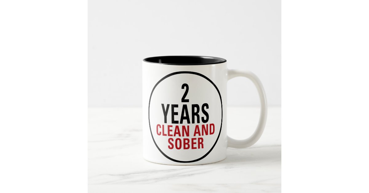 2 Years Clean and Sober Two-Tone Coffee Mug | Zazzle