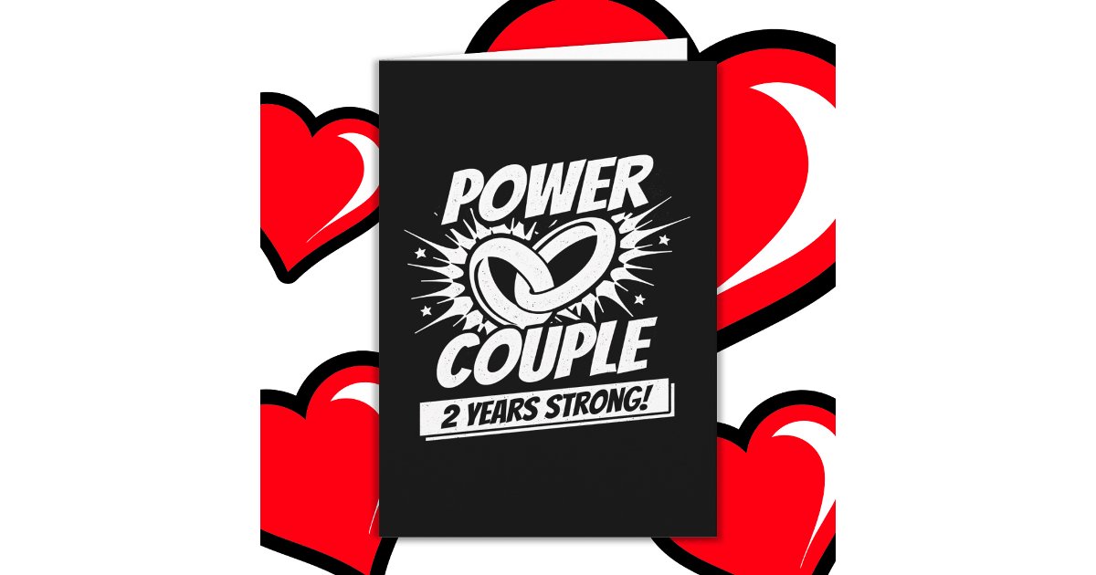 2 Years Comic Super Power Couple 2nd Anniversary Card | Zazzle