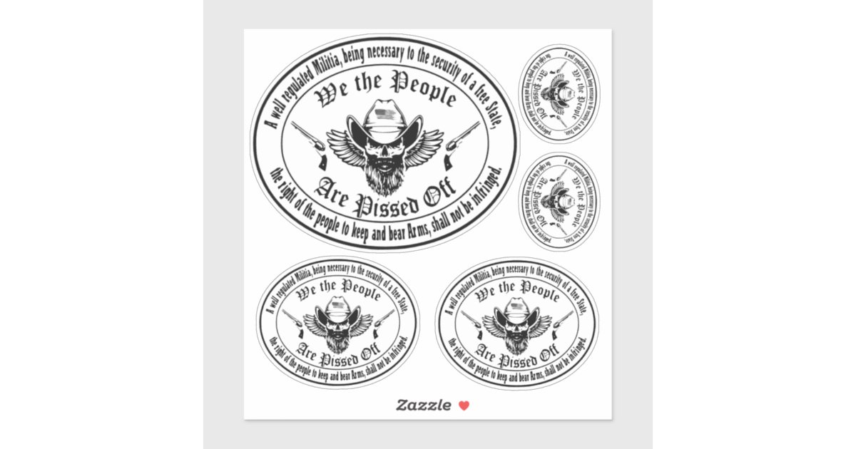 2A Patriotic Second Amendment Militia Design Sticker | Zazzle