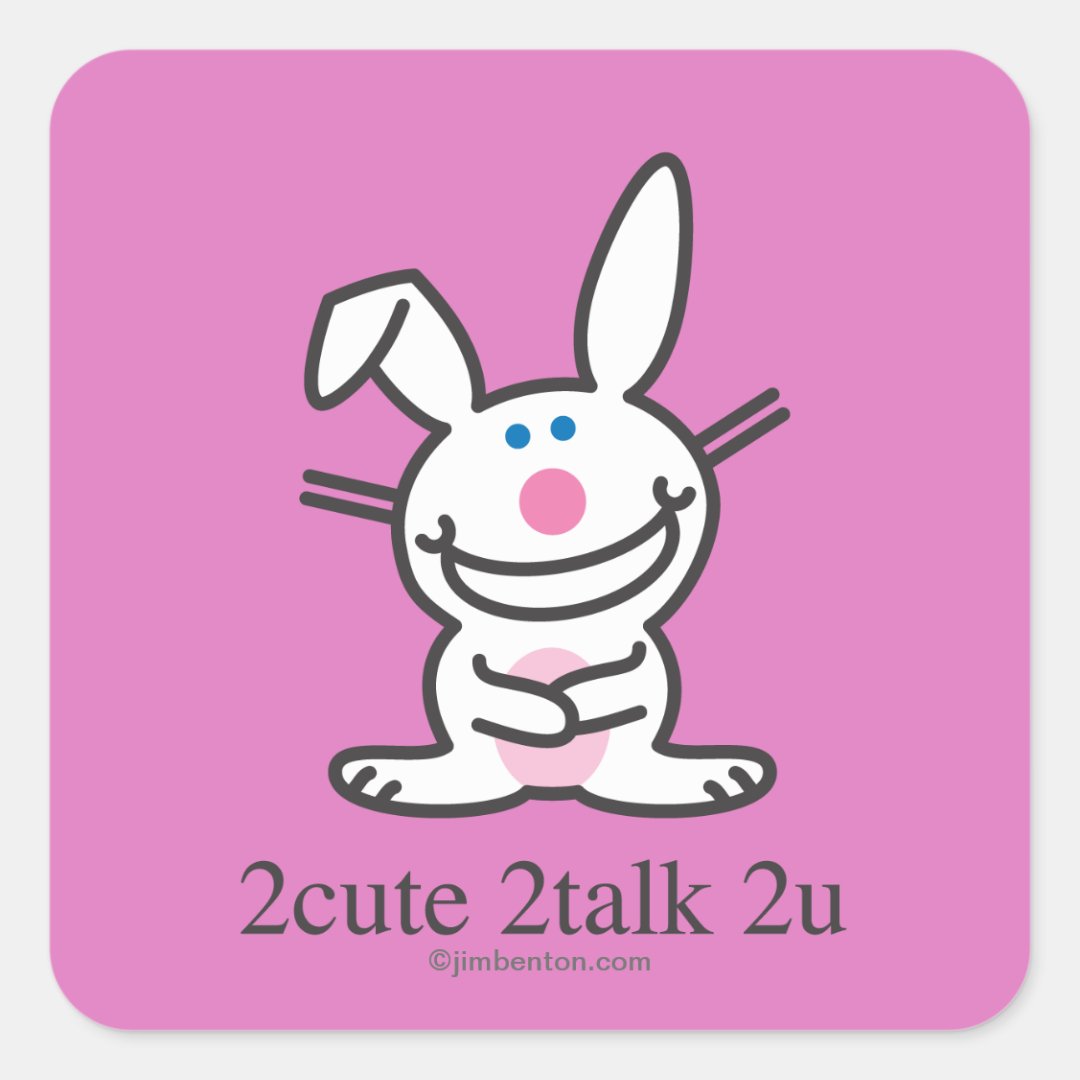 2cute 2talk 2u square sticker | Zazzle
