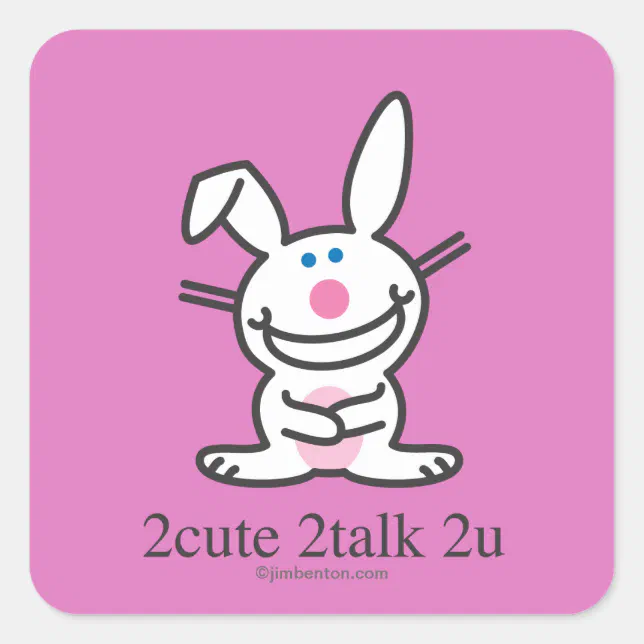 2cute 2talk 2u square sticker | Zazzle