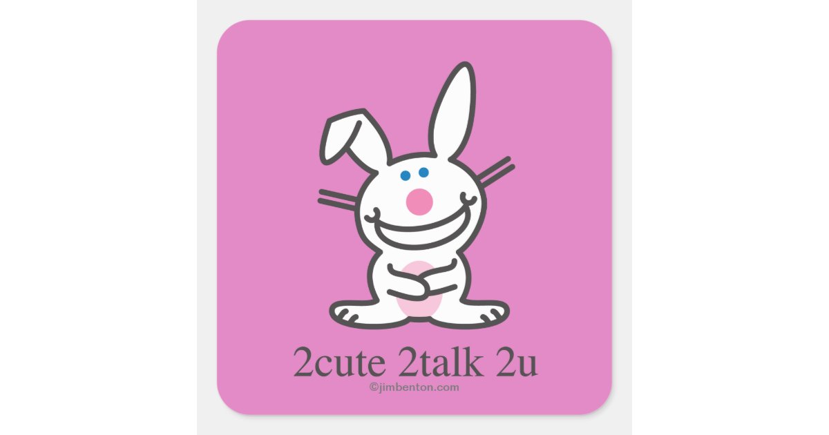 2cute 2talk 2u square sticker | Zazzle