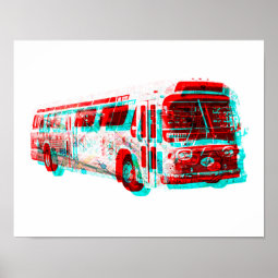 2D AC Transit Bus Old School Poster | Zazzle