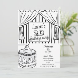 2D Birthday Comic Style Invitation | Zazzle