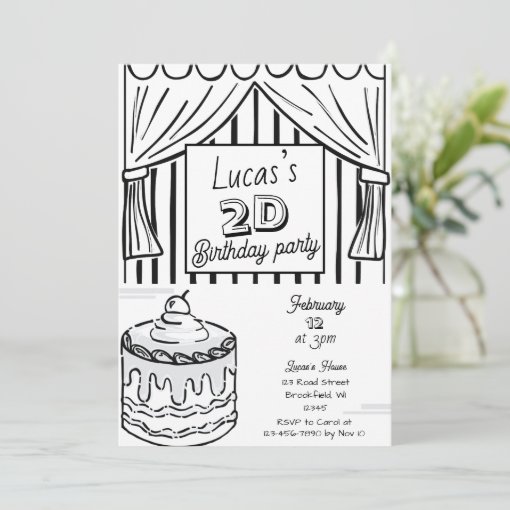 2D Birthday Comic Style Invitation | Zazzle