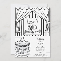 2D Birthday Comic Style Invitation | Zazzle