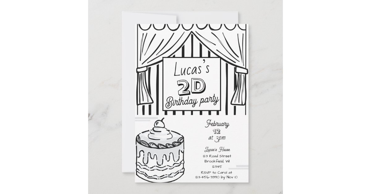 2D Birthday Comic Style Invitation | Zazzle