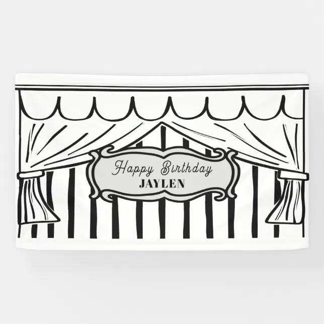 2D Birthday Party Comic Style Backdrop Banner | Zazzle