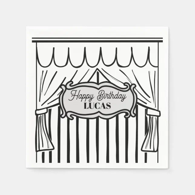 2D Birthday Party Comic Style Napkins | Zazzle