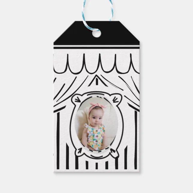 2D Birthday Party Comic Style Photo Gift Tags | Zazzle