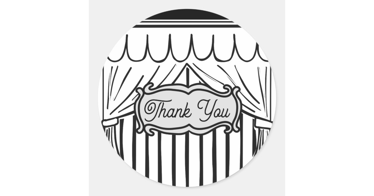 2D Birthday Party Comic Style Thank You Classic Round Sticker | Zazzle