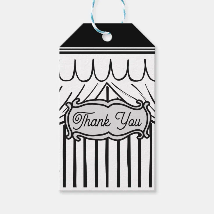 2D Birthday Party Comic Style Thank You Gift Tags | Zazzle