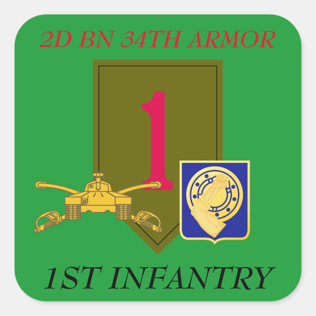 2D BN 34TH ARMOR 1ST INFANTRY STICKERS | Zazzle