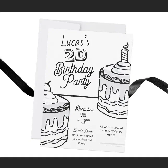 2D Boys Second Birthday Comic Style Invitation | Zazzle