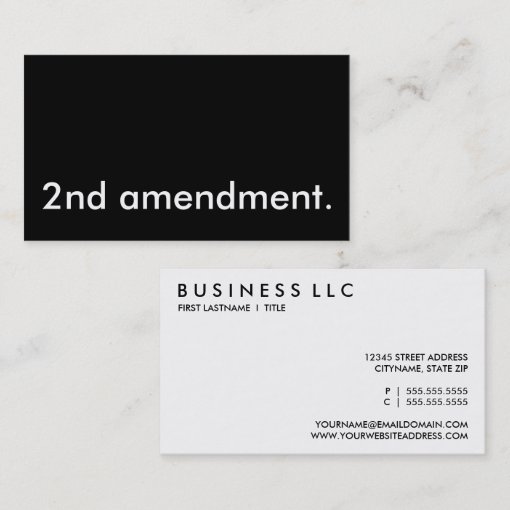 2nd amendment. business card | Zazzle