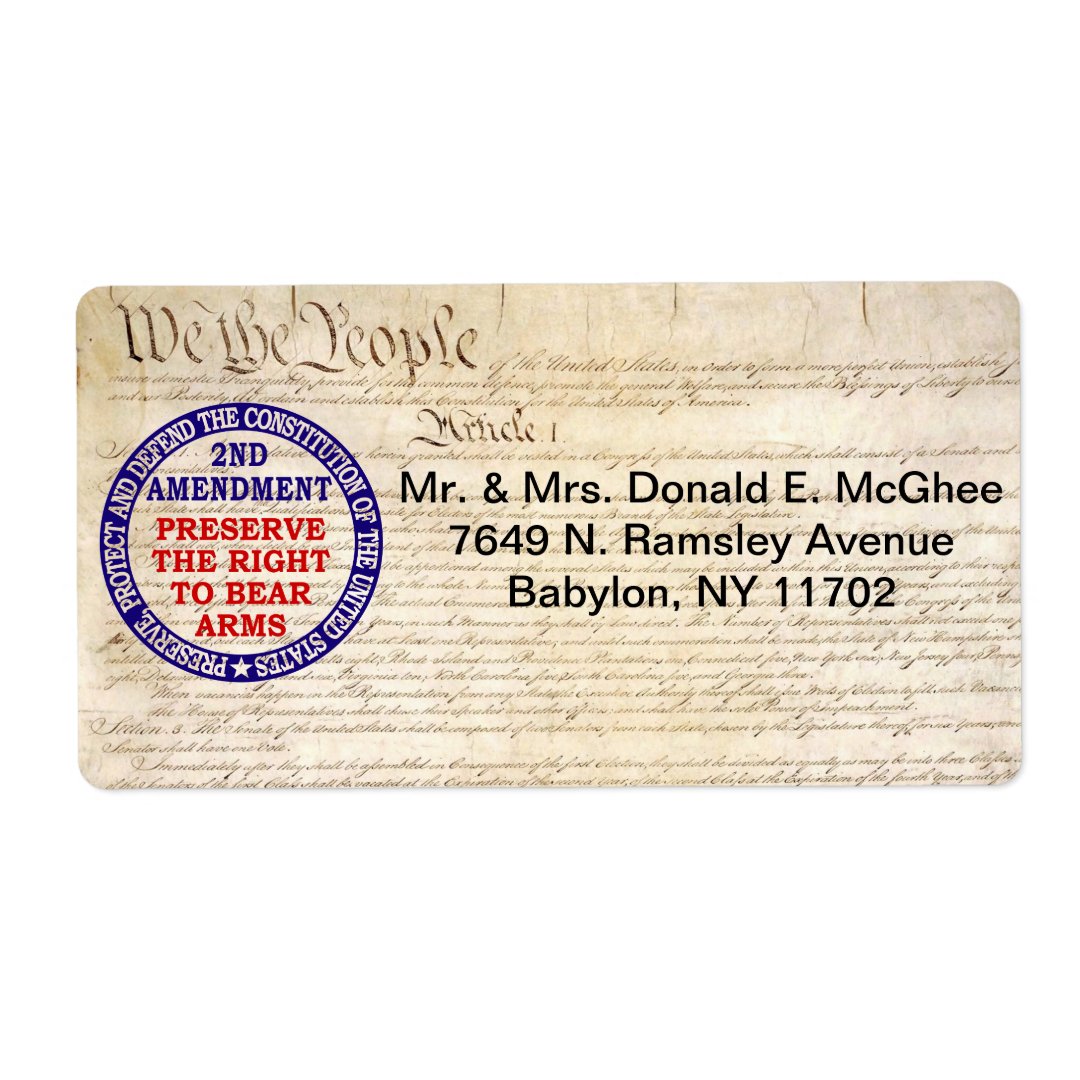 2nd Amendment Circle Keep & Bear Arms Label | Zazzle