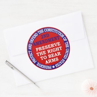 2nd Amendment Circle Round Sticker | Zazzle